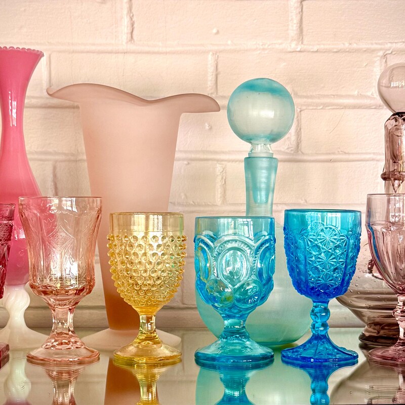 Colored Glassware - Etsy