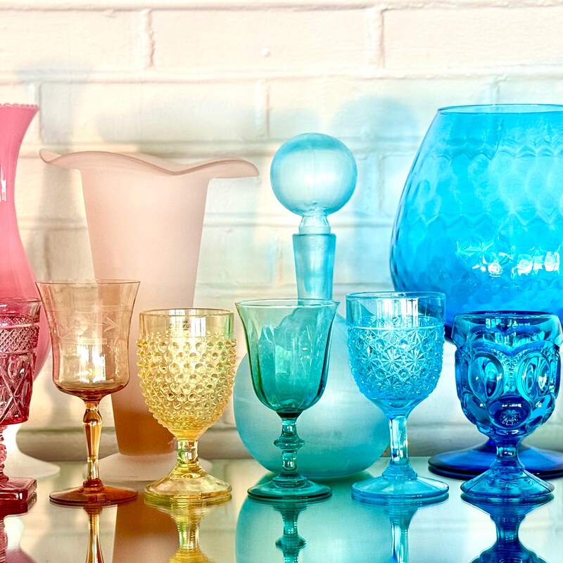 Colored Glassware - Etsy