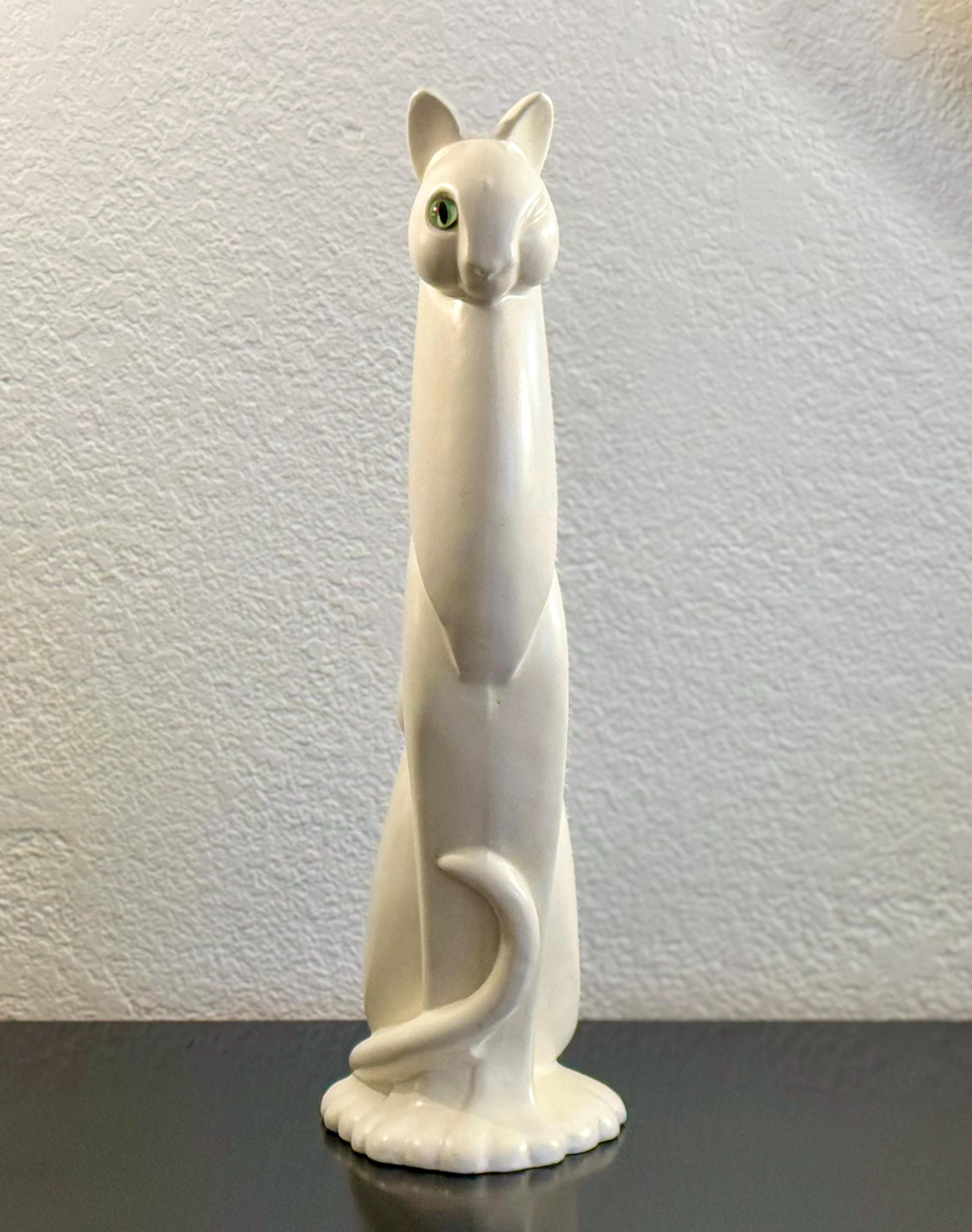 Royal Haeger White Winking Cat/vintage Art Pottery/art Deco/ Mid ...