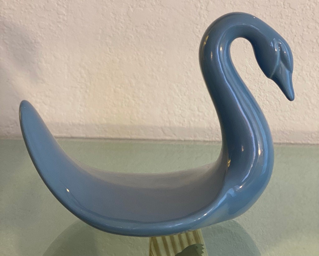 80s Pastel Ceramic Swans/80s Art Deco Decor/post Modern/ Vintage ...