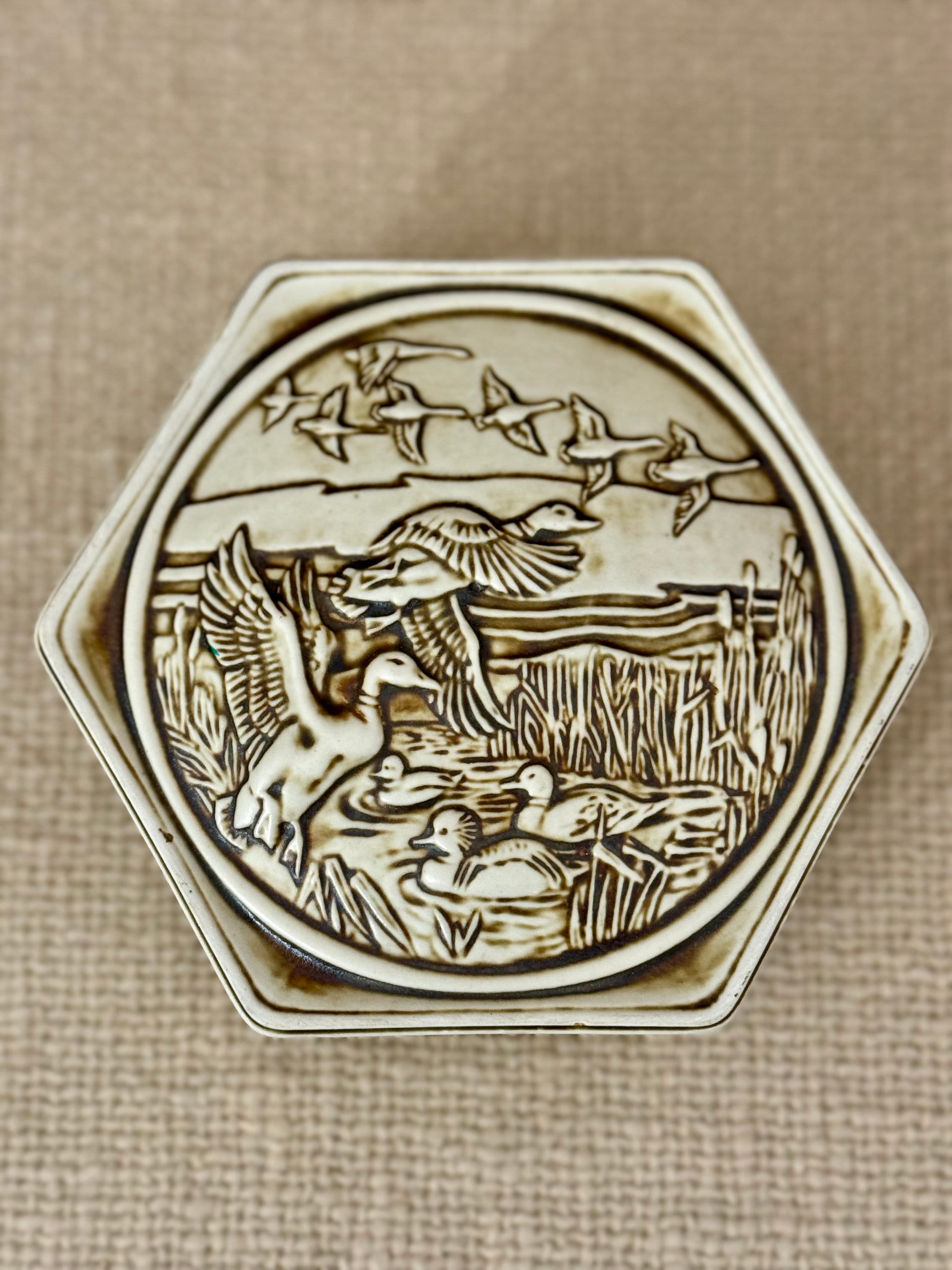 Vintage Avon Ceramic Mallard Design Trinket Box - Etsy