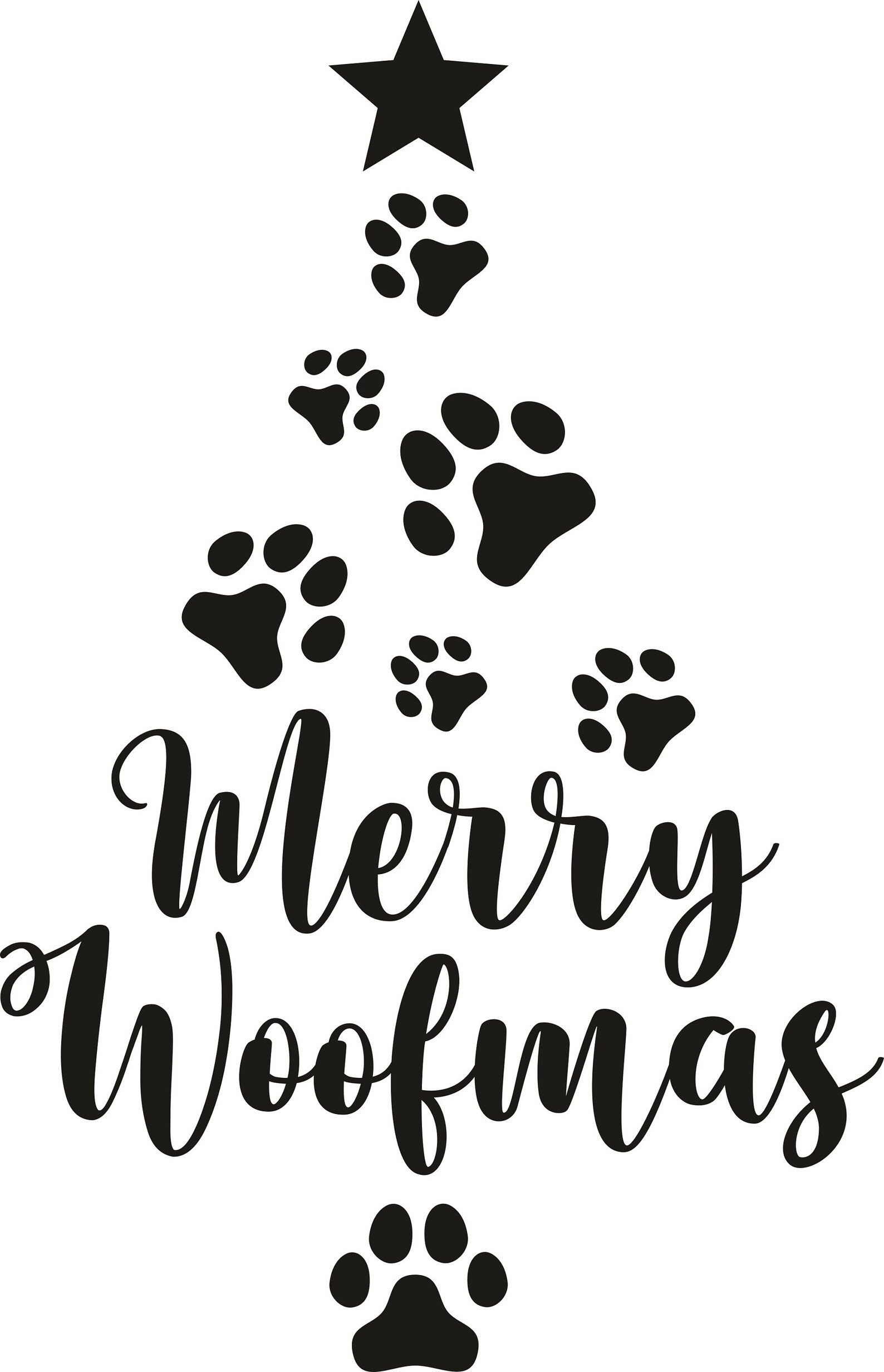 Merry Woofmas Svg Paw Tree Svg Christmas Diy Digital Download - Etsy