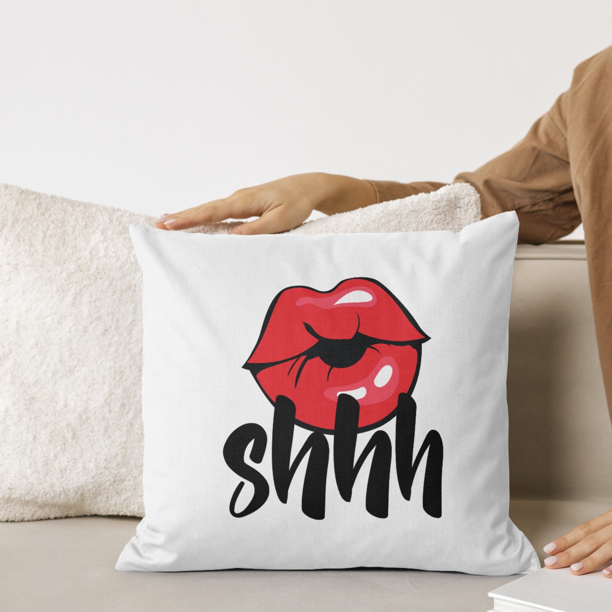 Retro Kisses SVG, PNG Red Lips Shhh Popular Svg, Png, Pdf Lips Svg, Red ...