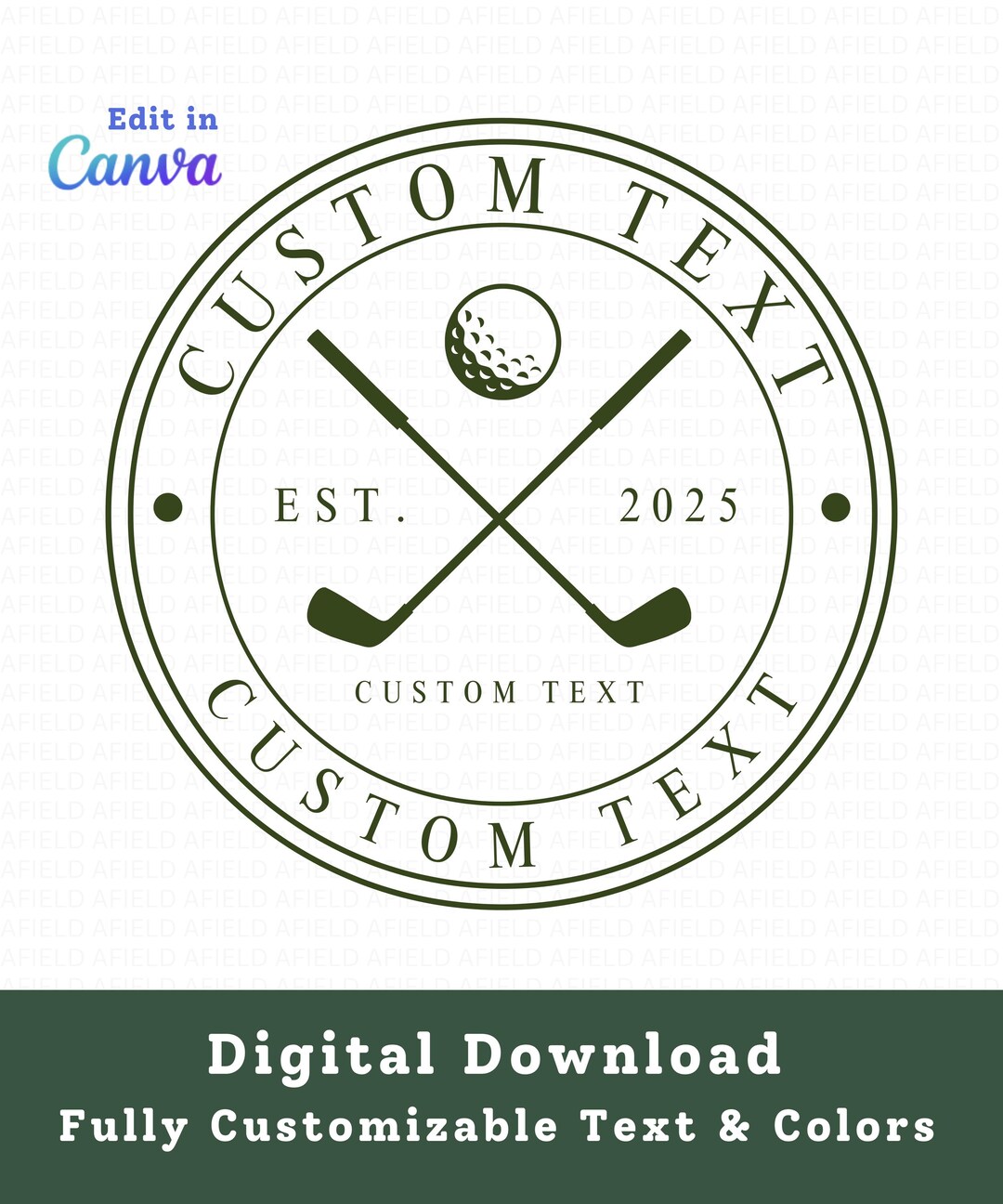 Golf Logo, Canva Template Editable Digital Download, Country Club Logo ...