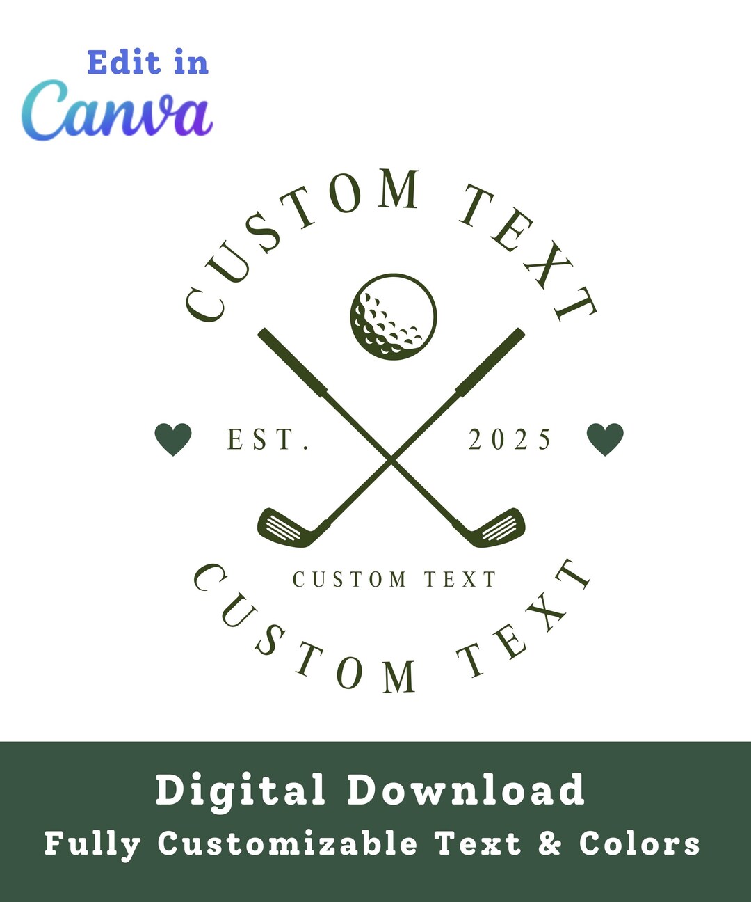 Golf Logo, Canva Template Editable Digital Download, Bachelorette ...