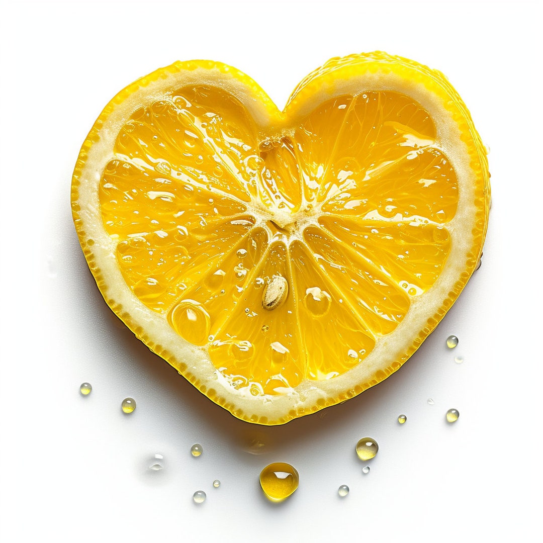 8 Cliparts Lemon Heart Valentine's Day, PNG File, High Quality ...