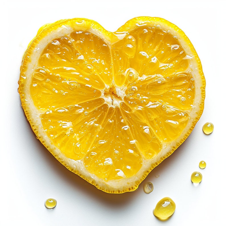 8 Cliparts Lemon Heart Valentine's Day, PNG File, High Quality ...