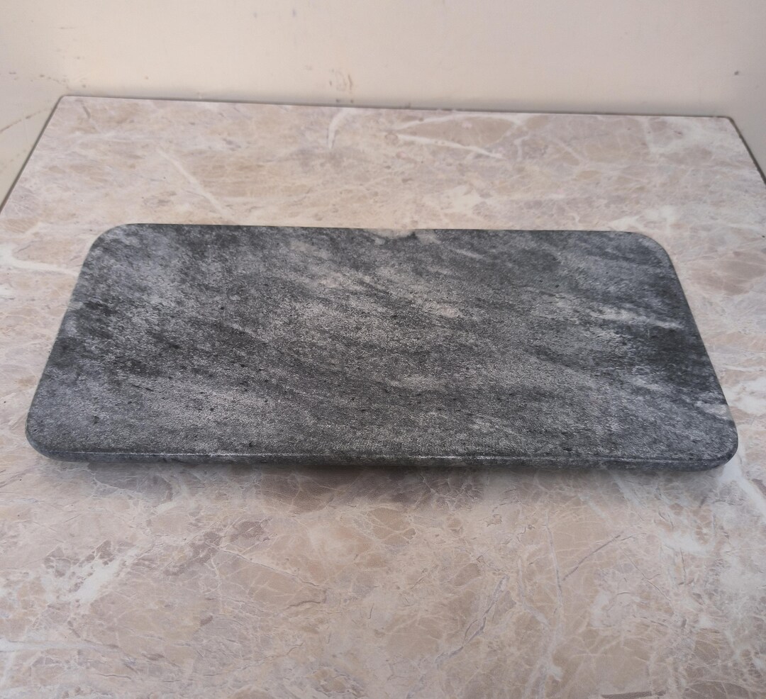 Rectangle Shape Grey Marble Tray for Bathroom | Kitchen Serving ...