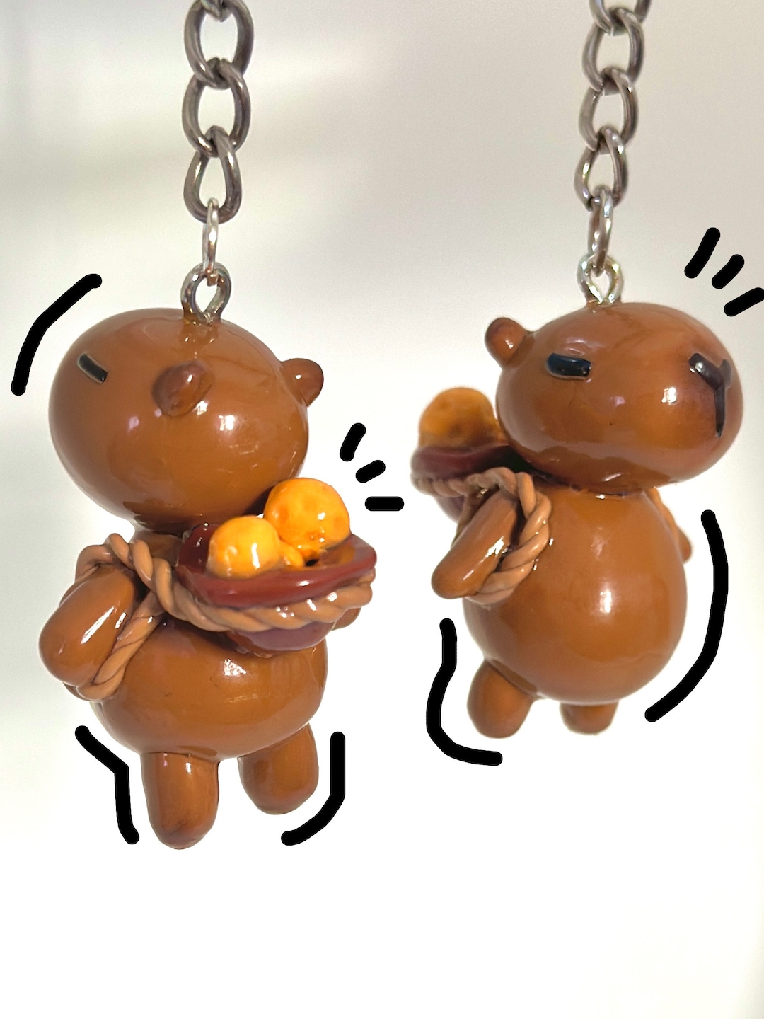 Capybara Charms Made With Polymer Clay for Bags - Etsy