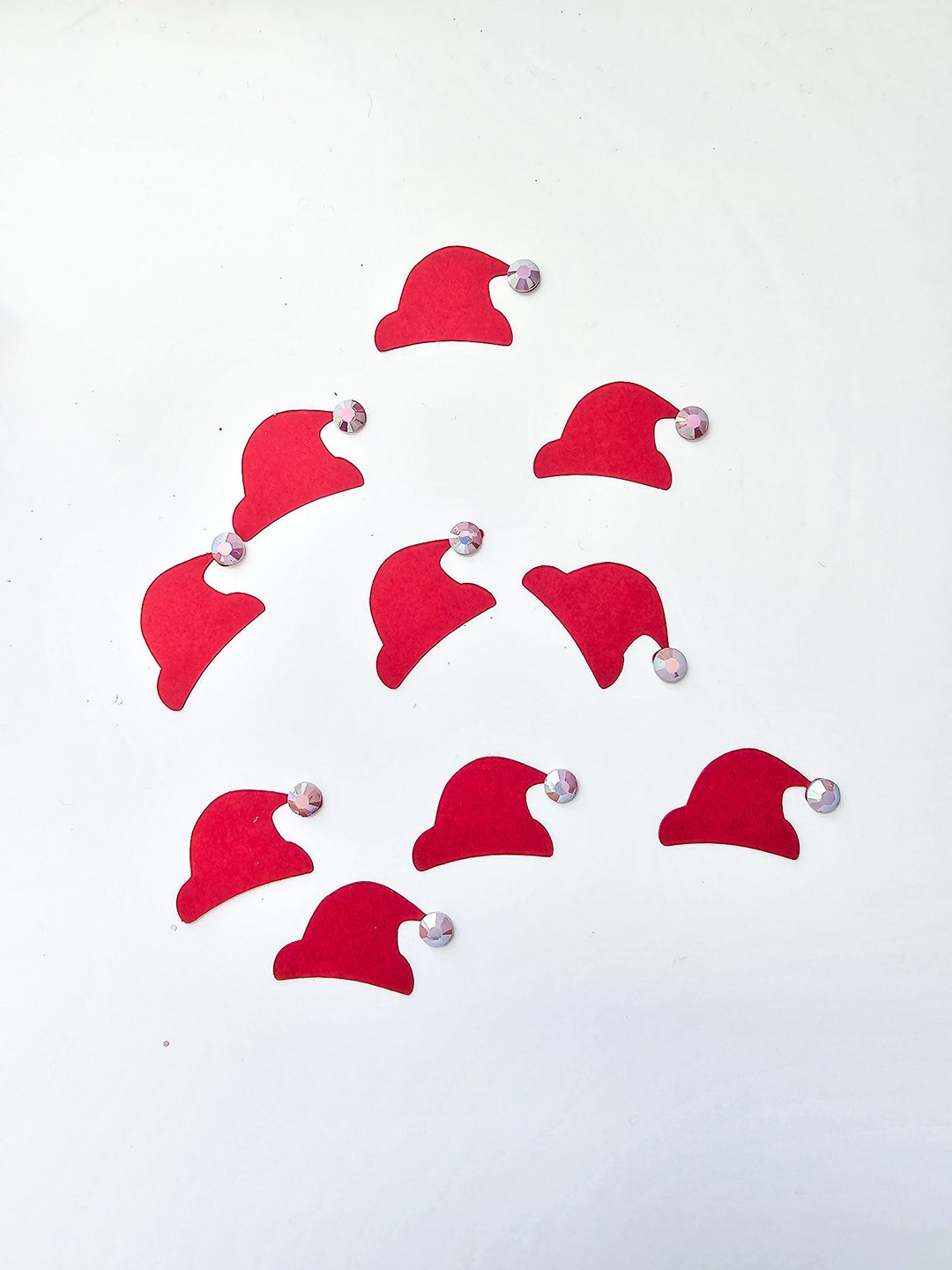 Santa Hat Cutouts Pack of 10, Santa Hat Confetti, Red Santa Hat ...