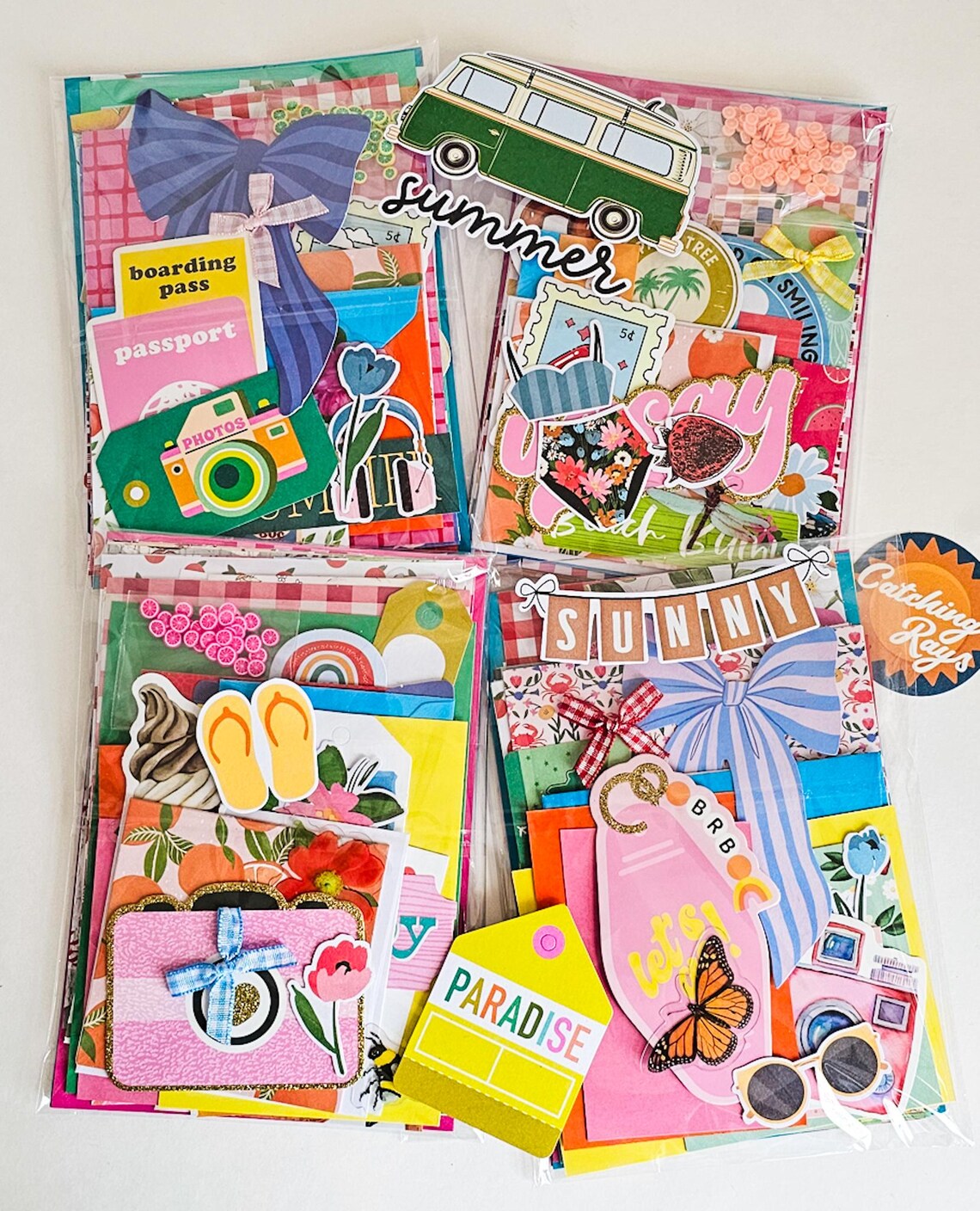 Summer Ephemera and Crafting Mini Kit, Summer Scrapbooking, Pops of ...