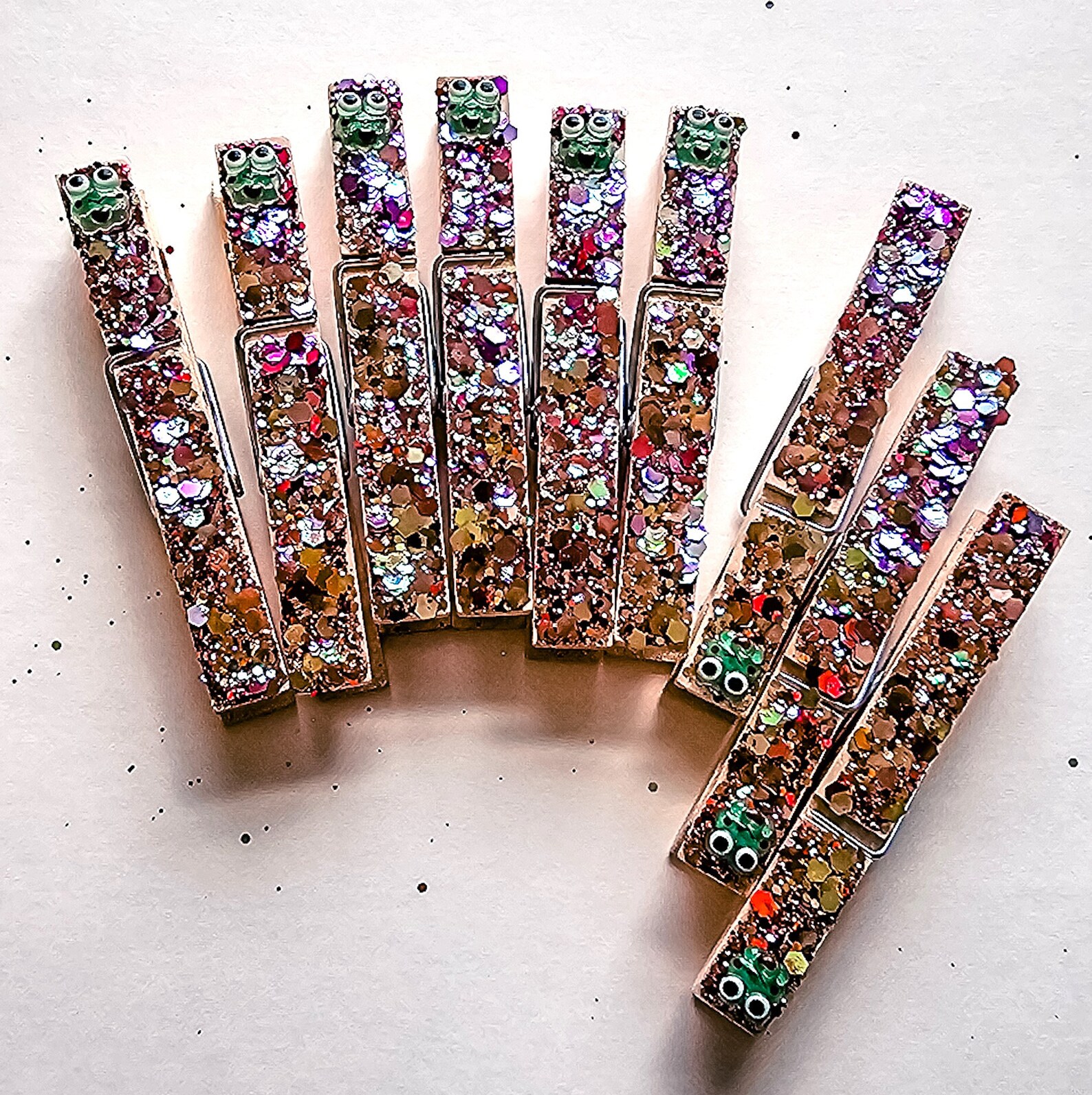 Cheer Clothespin Frog, Color Shifting Glitter, Frog Clothespin, Mini ...
