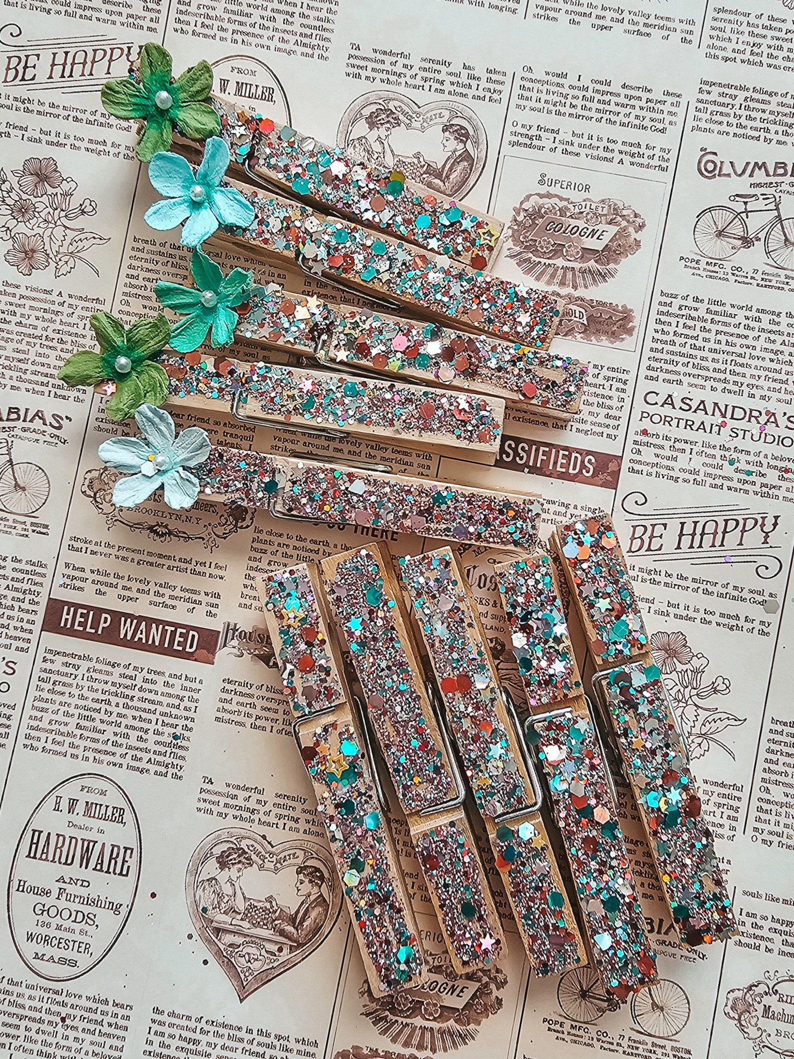 Cheerleading Competition Clothespins, Flower Clothespin, Journaling ...