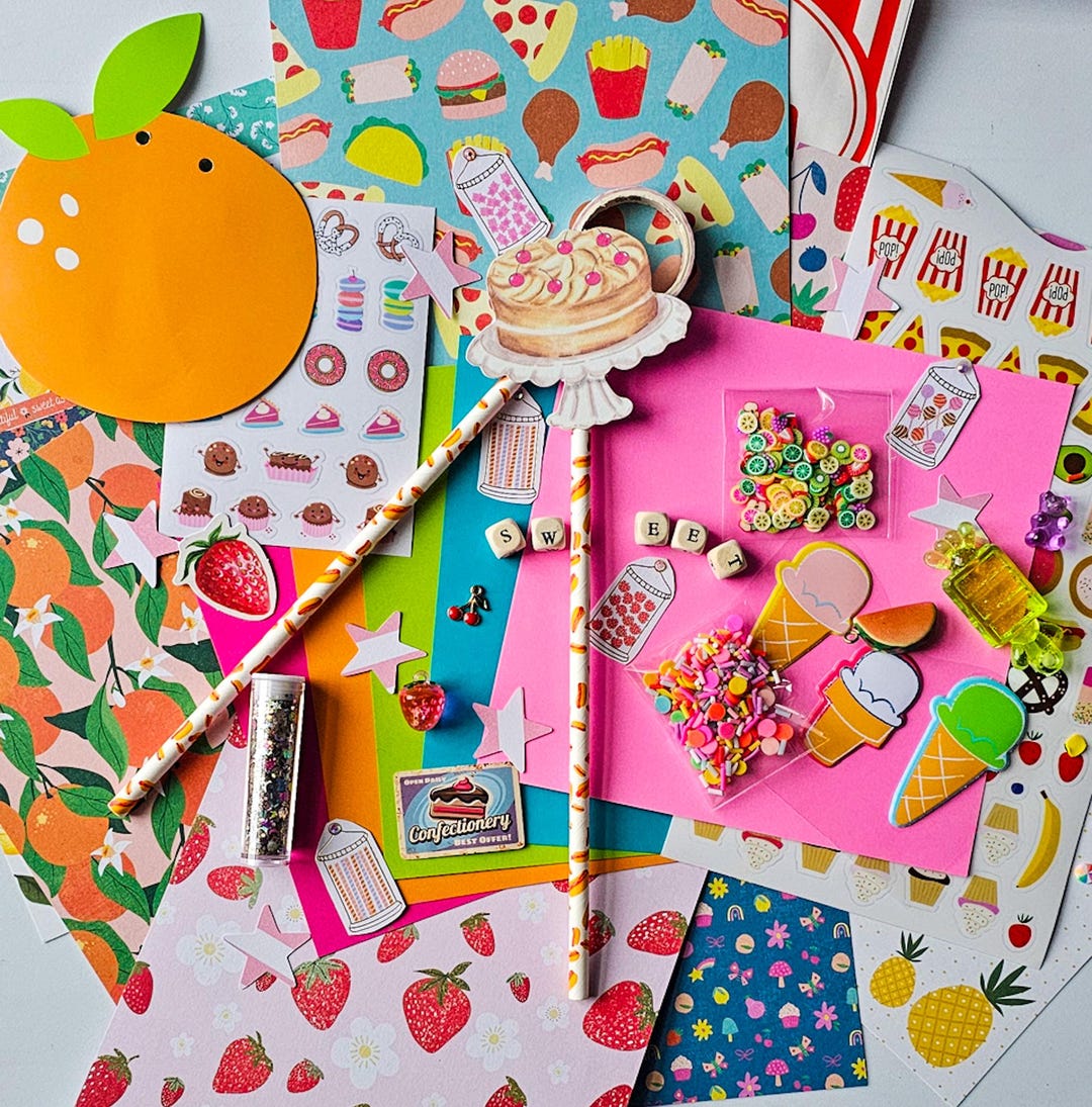 Sweets and Food Junk Journal Mystery Kit, 60+ Pieces, Sweet Theme ...