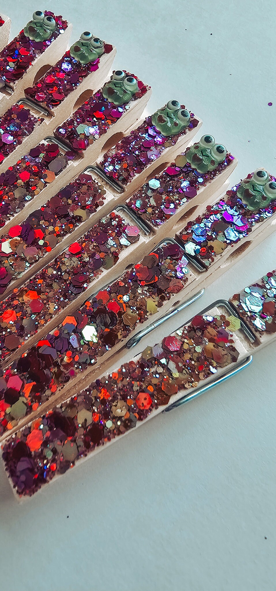 Cheer Clothespin Frog, Color Shifting Glitter, Frog Clothespin, Mini ...