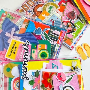 Summer Ephemera and Crafting Mini Kit, Summer Scrapbooking, Pops of ...