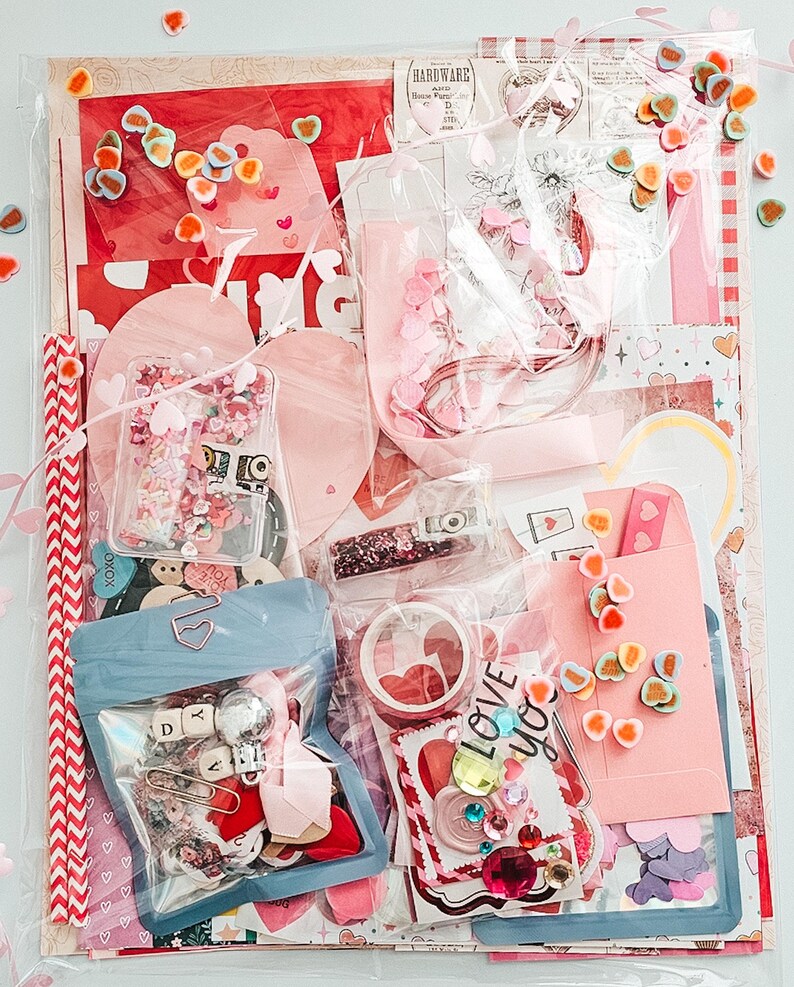 Valentine's Junk Journal Mystery Kit, Valentine's Day Craft Kit, Love ...