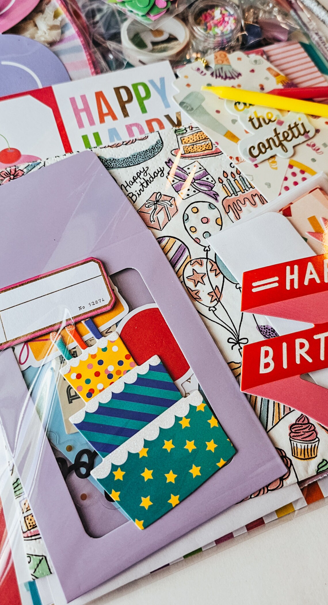 Birthday Junk Journal Surprise Kit, 60+ Pieces Birthday Theme Junk ...