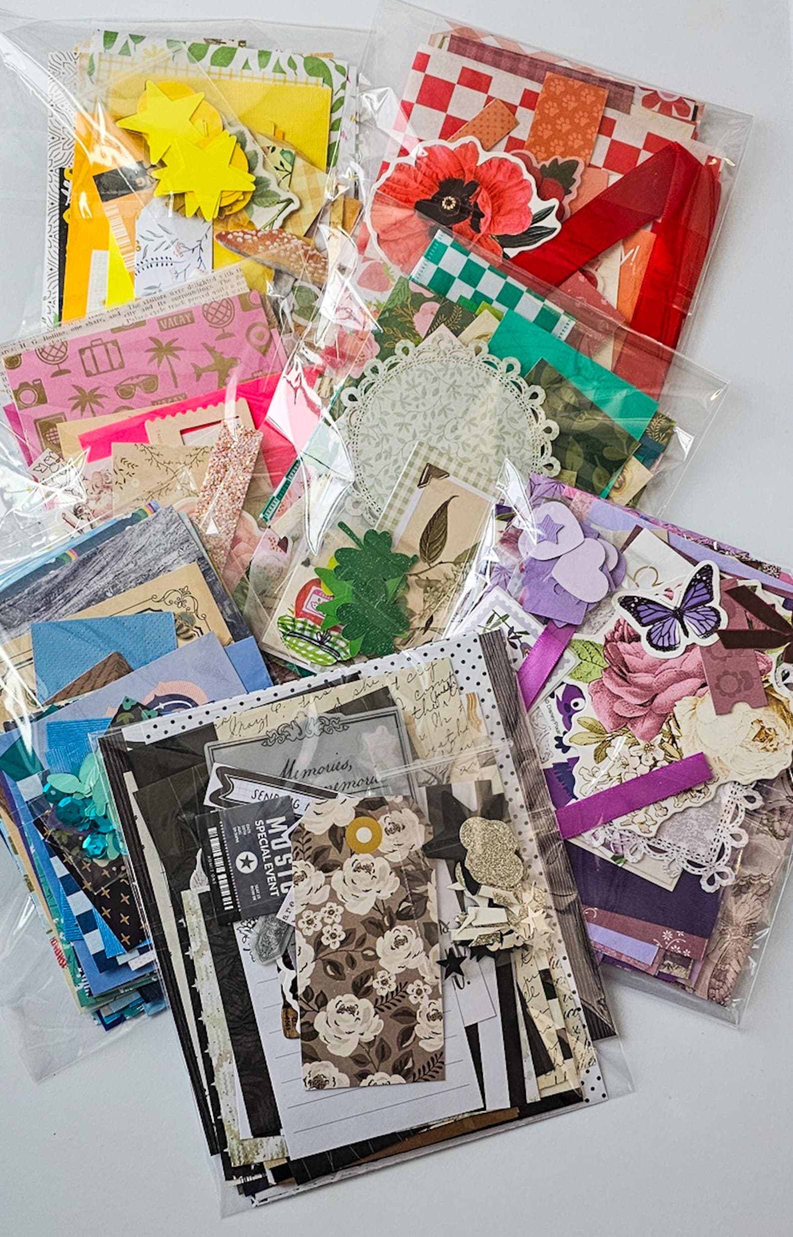 Ephemera and Craft Mini Packs, Pick Your Color, Scrapbook Pack, Junk ...