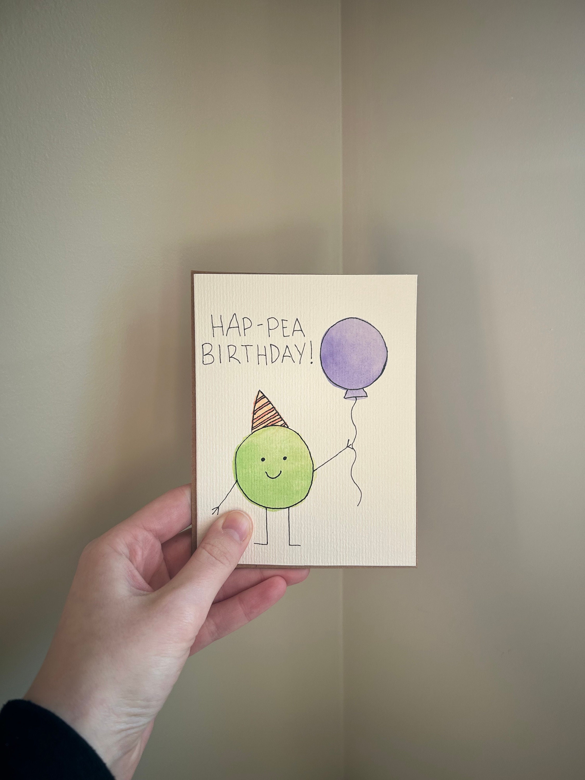 HAP-PEA BIRTHDAY! Greeting Card - Etsy