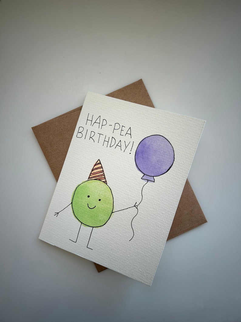HAP-PEA BIRTHDAY! Greeting Card - Etsy