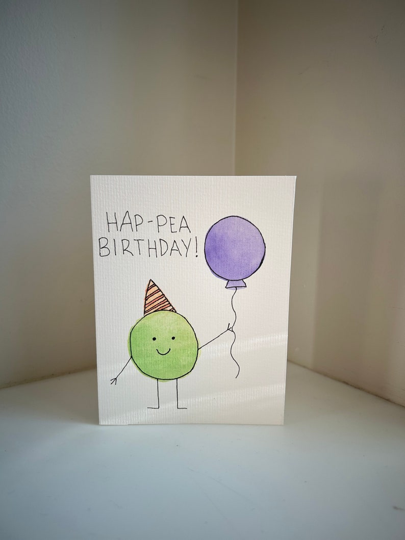 HAP-PEA BIRTHDAY! Greeting Card - Etsy