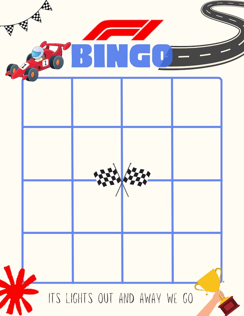 Formula One Season Bingo Card - Etsy