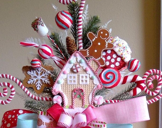 Christmas Tree Topper, Candy Tree Topper, XL Tree Toper, Pink Tree ...