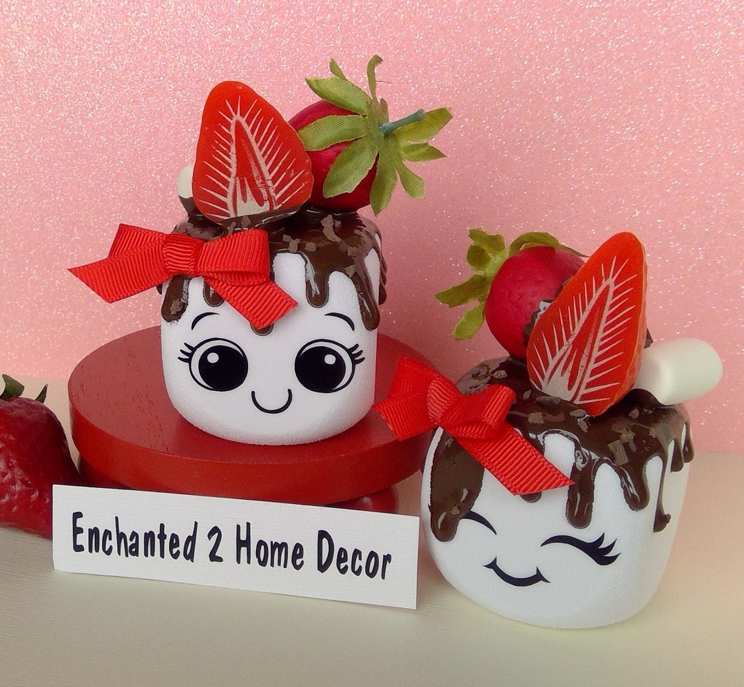 Tired Tray Decor, Summer Strawberries Day Marshmallow Tired Tray Decor ...