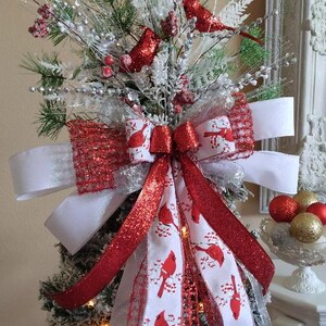 Christmas Tree Topper, Red Cardinal Tree Topper, Red Cardinal Tree ...