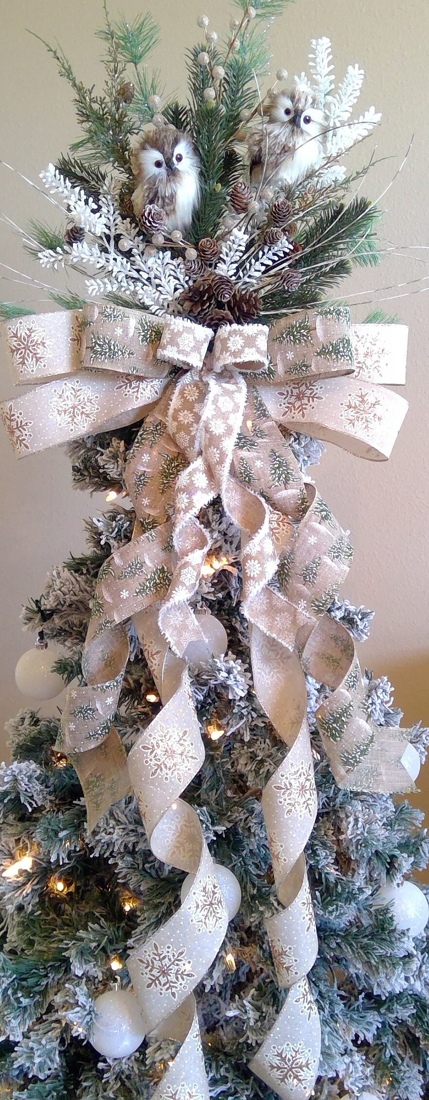 Christmas Tree Topper Brown Owl Tree Topper XL Tree Topper - Etsy