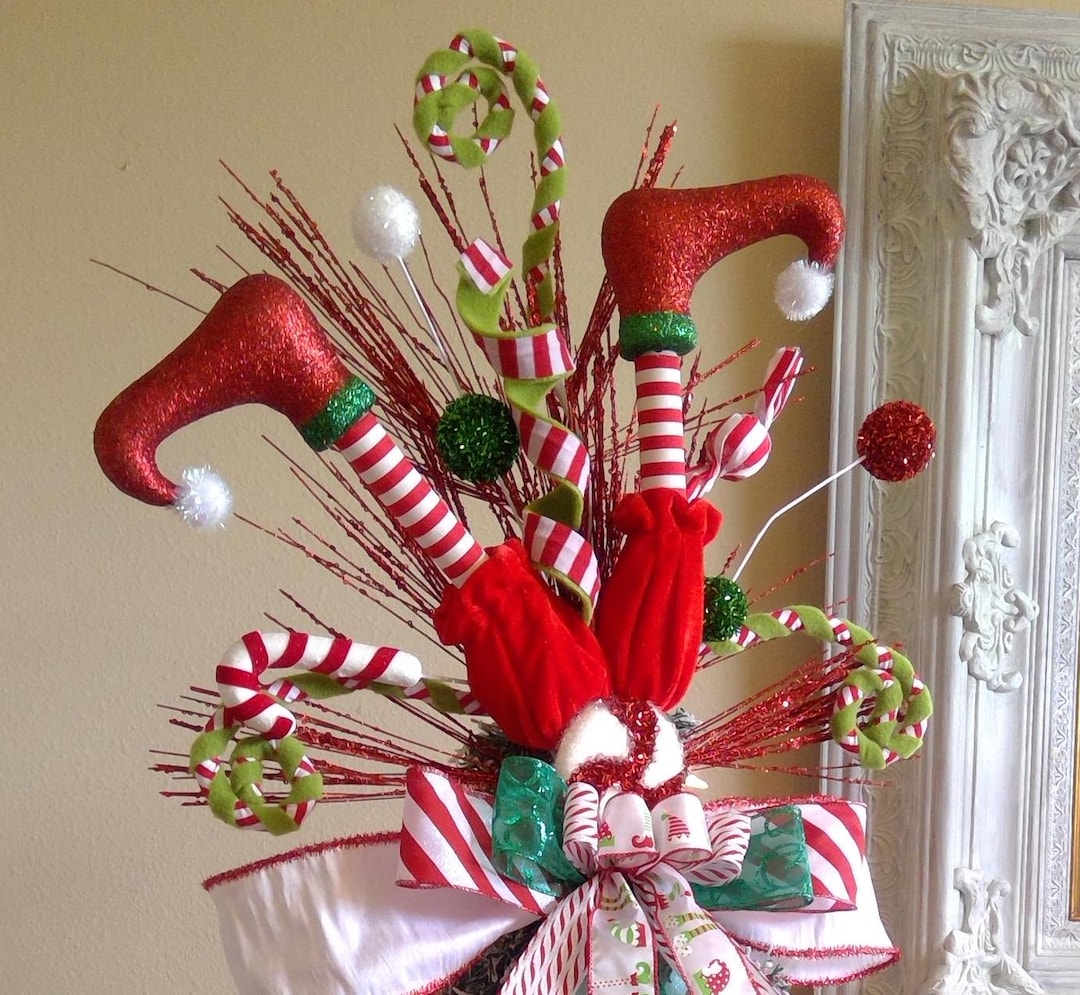 Christmas Tree Topper, Elf Tree Topper, XL Tree Topper, Winter Tree ...