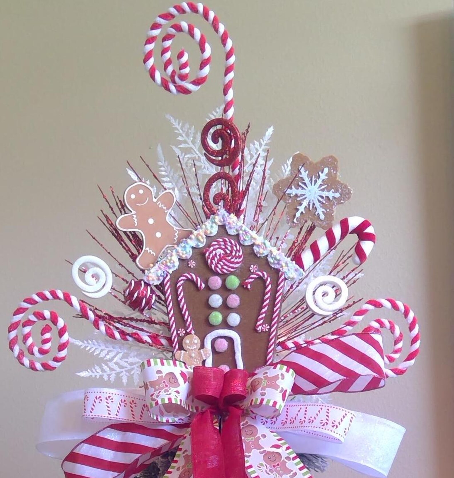 Christmas Tree Topper, Gingerbread Tree Topper, XL Tree Topper, Winter ...