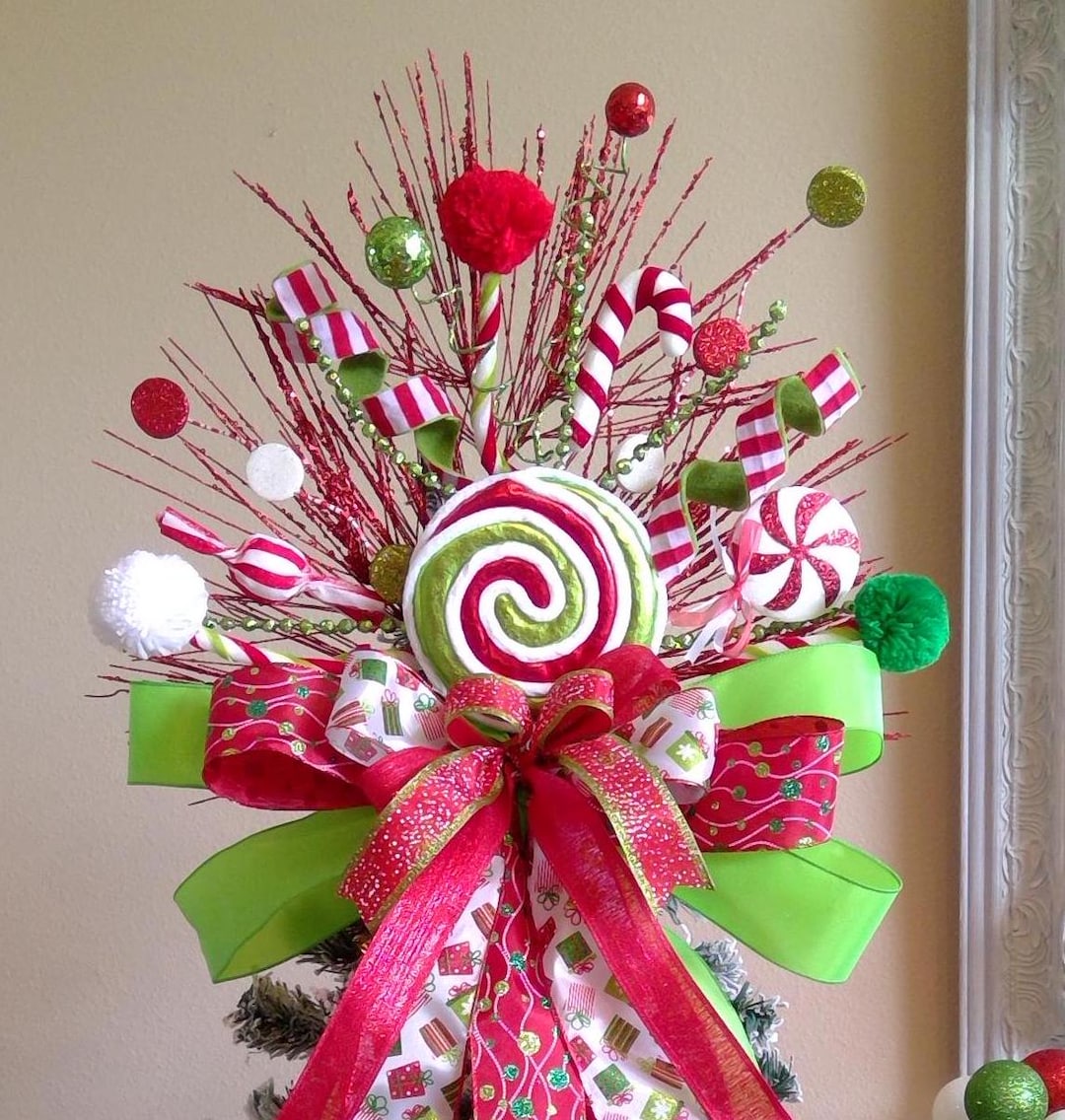 Christmas Tree Topper, Lime Green Tree Topper, XL Tree Topper, Monster ...