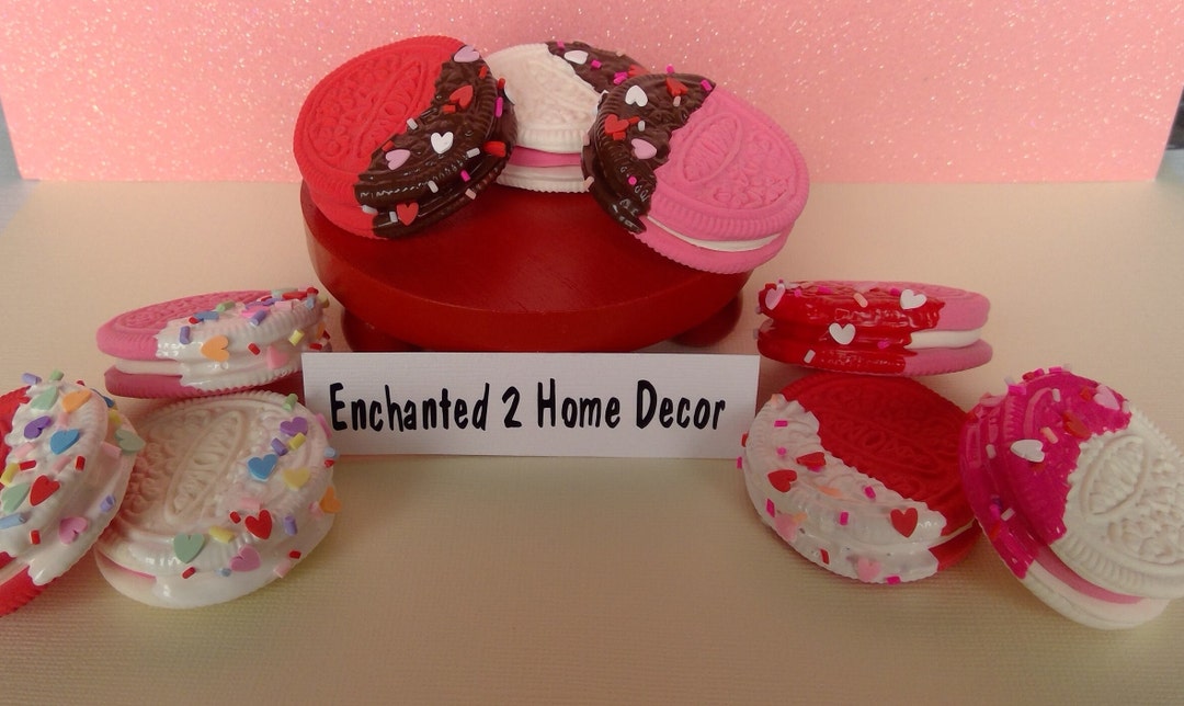 Set of Fake Cookies, Tired Tray Decor, Faux Cookies, Valentine's Day ...