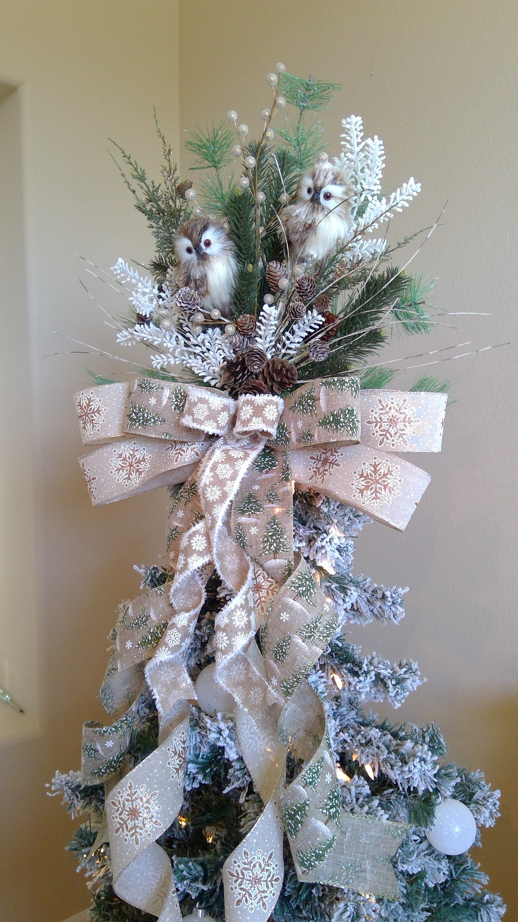 Christmas Tree Topper Brown Owl Tree Topper XL Tree Topper - Etsy