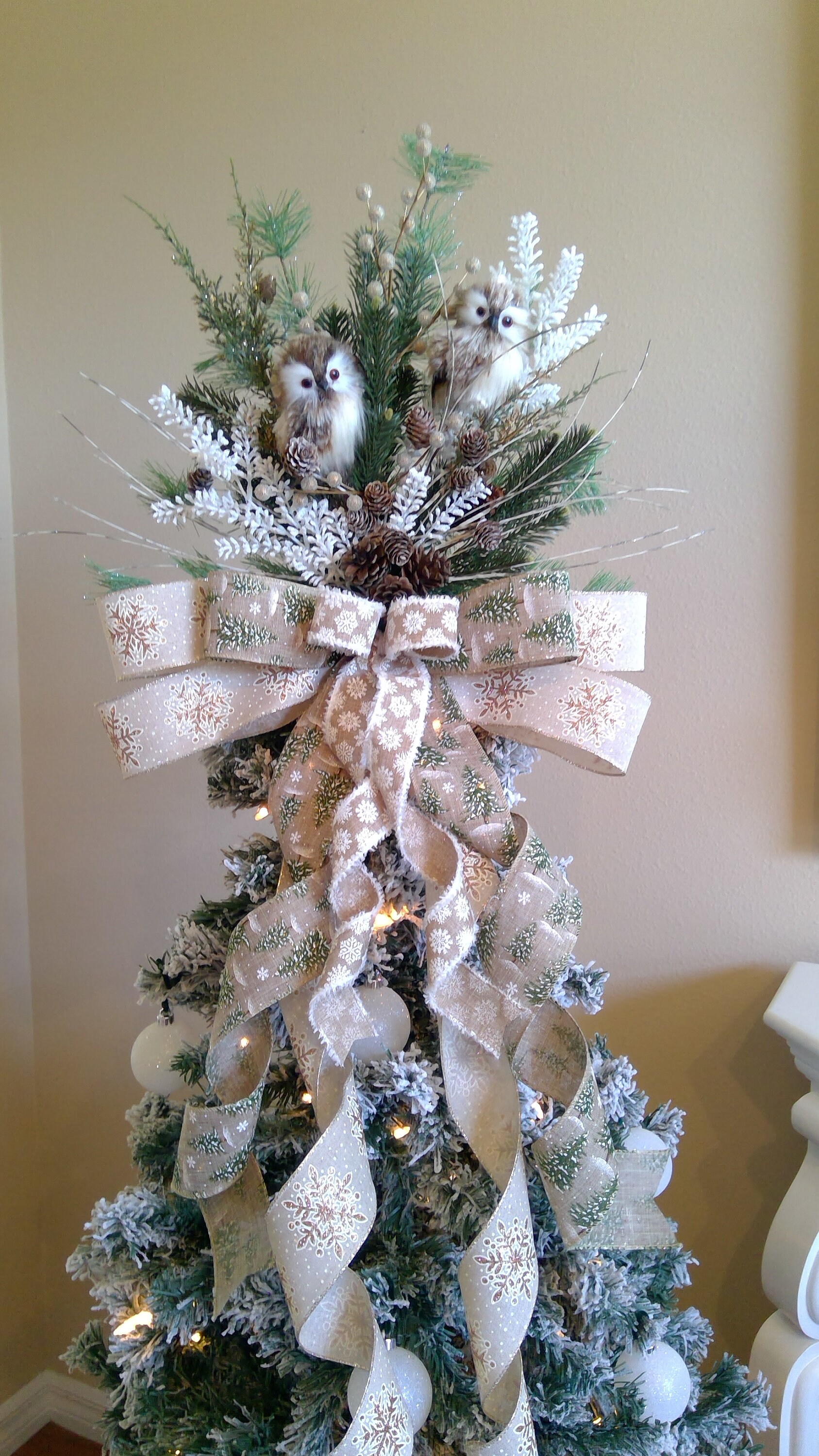 Christmas Tree Topper Brown Owl Tree Topper XL Tree Topper - Etsy