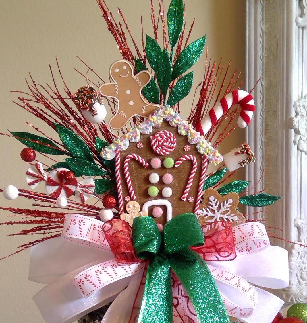 Christmas Tree Topper, Tree Topper, XL Tree Toper, Tree Topper Bow ...