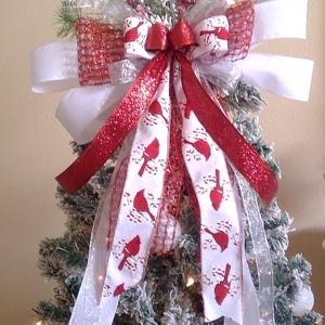 Christmas Tree Topper, Red Cardinal Tree Topper, Red Cardinal Tree ...