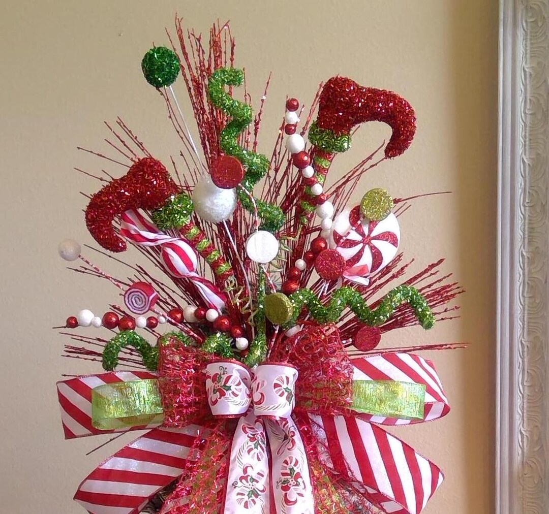 Christmas Tree Topper, Green Tree Topper, XL Tree Topper, Elf Legs Tree ...