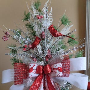 Christmas Tree Topper, Red Cardinal Tree Topper, Red Cardinal Tree ...