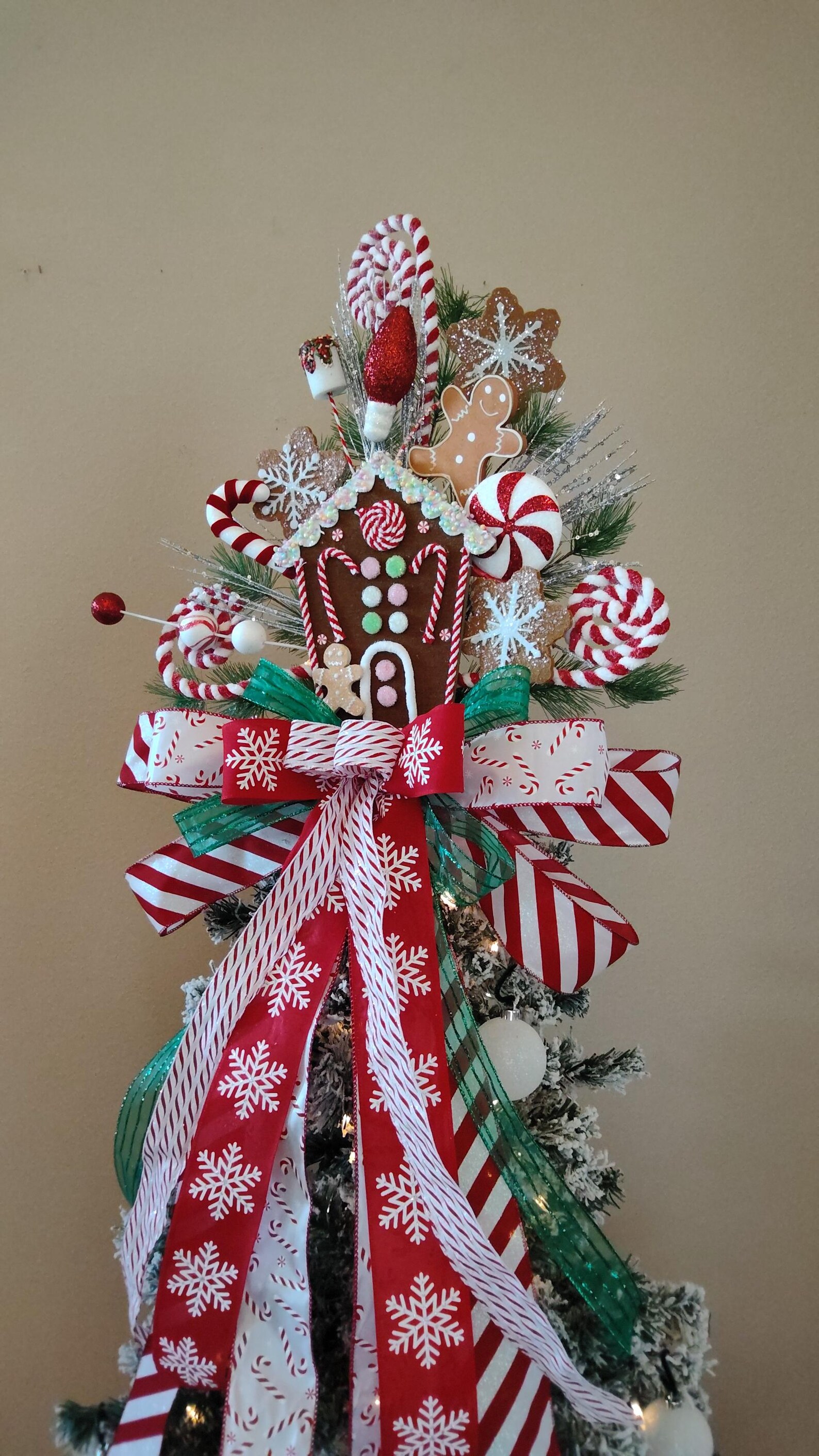 Christmas Tree Topper, Tree Topper, XL Tree Toper, Tree Topper Bow ...