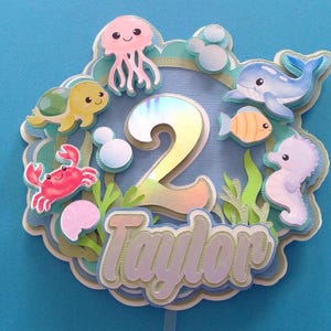 Cake Topper, Under the Sea Topper, Ocean Cake Topper, Sea Animals, One ...