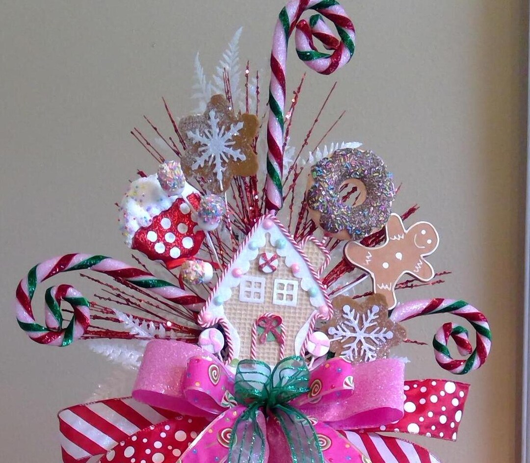 Christmas Tree Topper, Candy Tree Topper, XL Tree Toper, Pink Tree ...