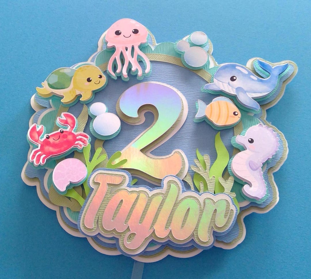 Cake Topper, Under the Sea Topper, Ocean Cake Topper, Sea Animals, One ...