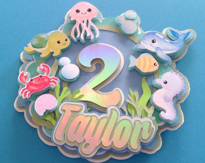 Cake Topper, Under the Sea Topper, Ocean Cake Topper, Sea Animals, One ...