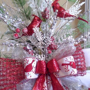 Christmas Tree Topper, Red Cardinal Tree Topper, Red Cardinal Tree ...