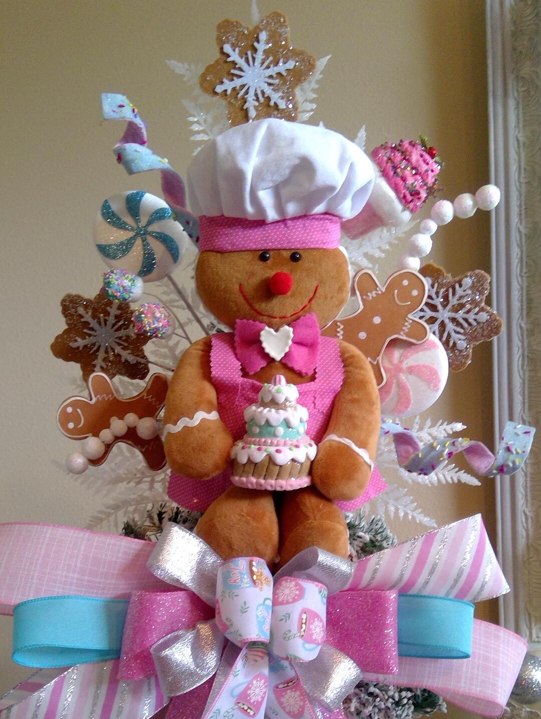 Christmas Tree Topper, Tree Topper, XL Tree Toper, Gingerbread Girl ...