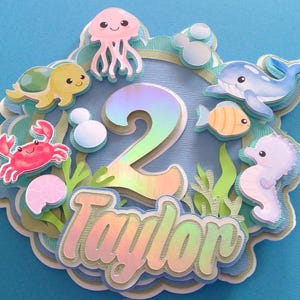 Cake Topper, Under the Sea Topper, Ocean Cake Topper, Sea Animals, One ...