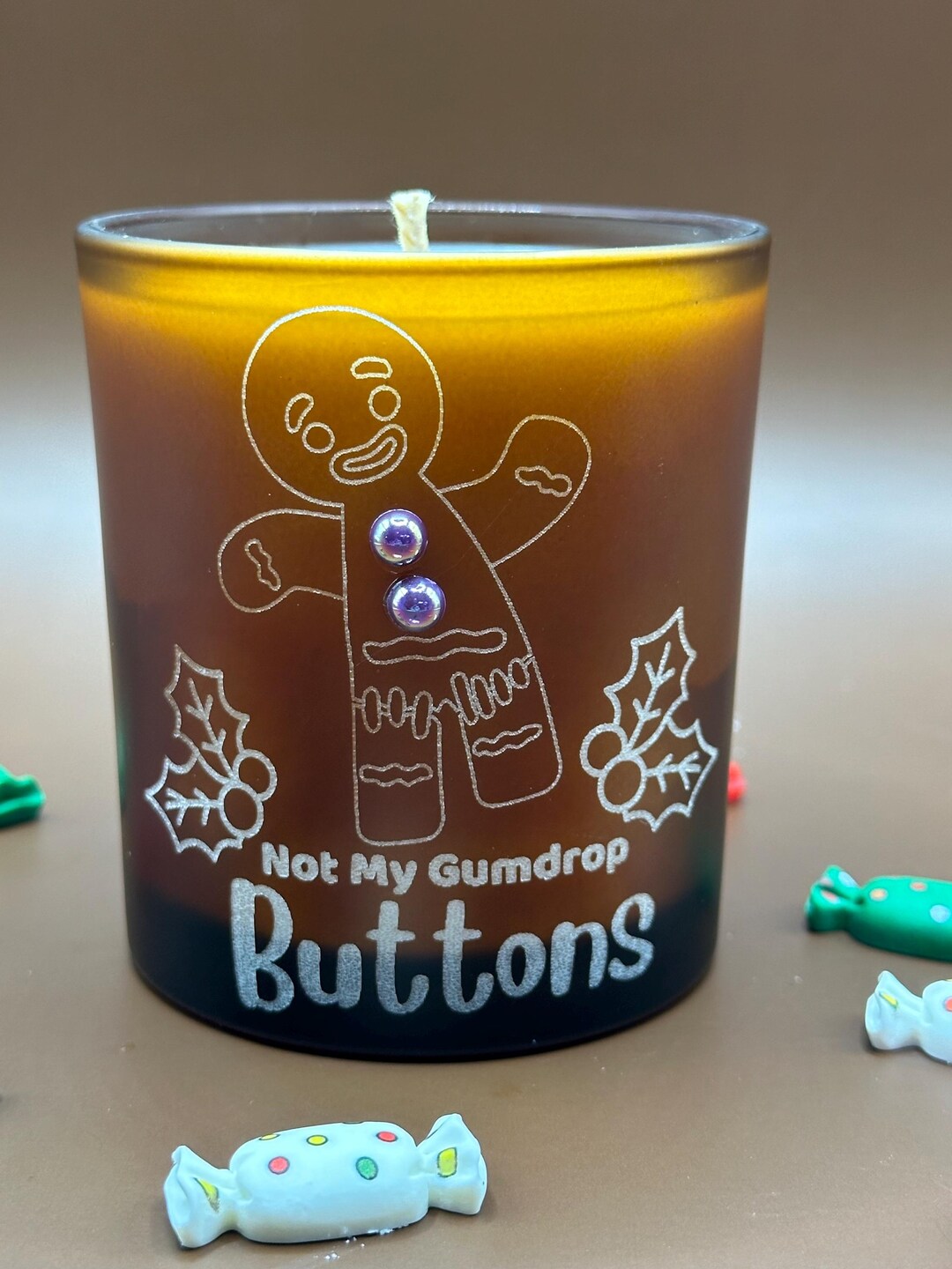 Not My Gumdrop Buttons Adorable Gingy Candle Complete With Hand Adorned ...